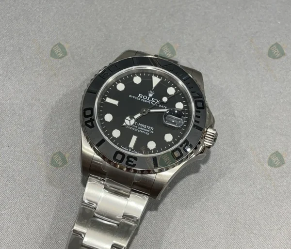 Yacht Master Matte Black Ceramic Bezel Black Dial with Stainless Steel ...
